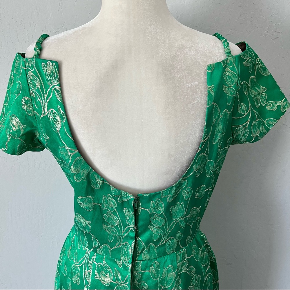 Jay Herbert Vintage Green And Gold Cocktail Dress - S… - Gem